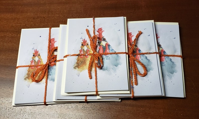 Comical Chicken Note Greeting Cards - Etsy