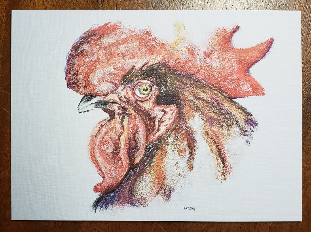 Red Rooster Blank Note Greeting Cards - Etsy