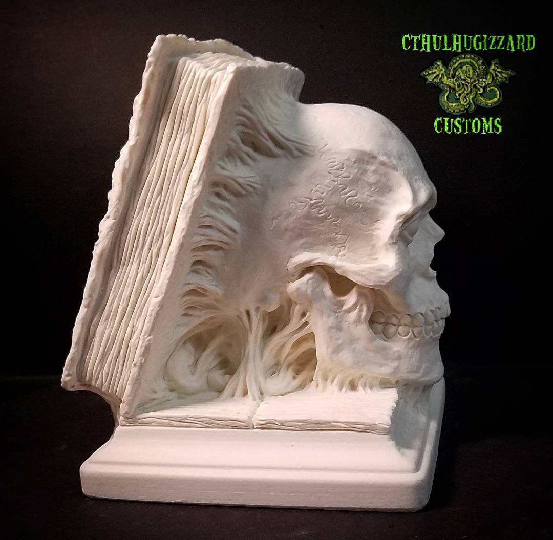 Necronomicon and Skull Base 1/3rd Scale Unpainted Resin - Etsy
