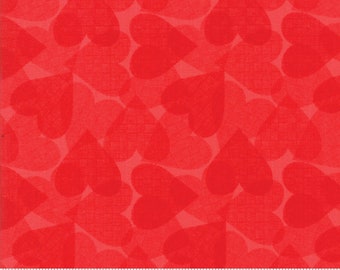 Red heart fabric | Etsy