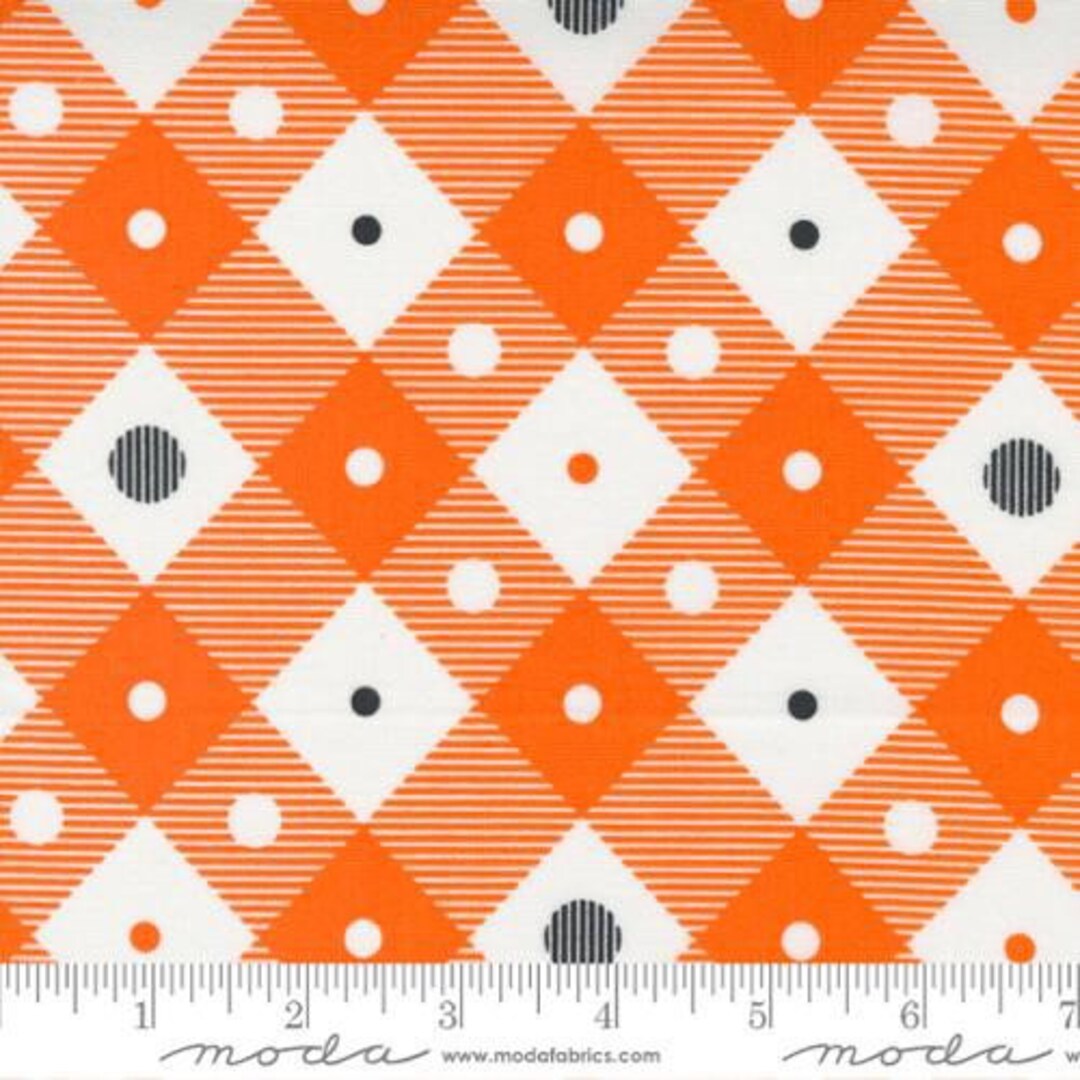 Too Cute to Spook Fabric, Bias Check Plaid Fabric, Moda Fabrics, 22425 ...