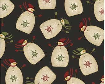 Festive Snowman steel Benartex Fabric - Etsy