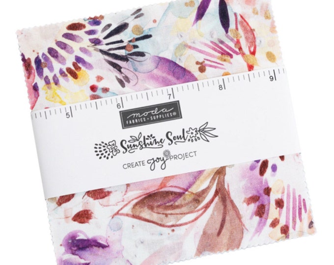 Sunshine Soul Charm Pack by Moda Fabric, 8460PP, Precut Fabric, Floral ...