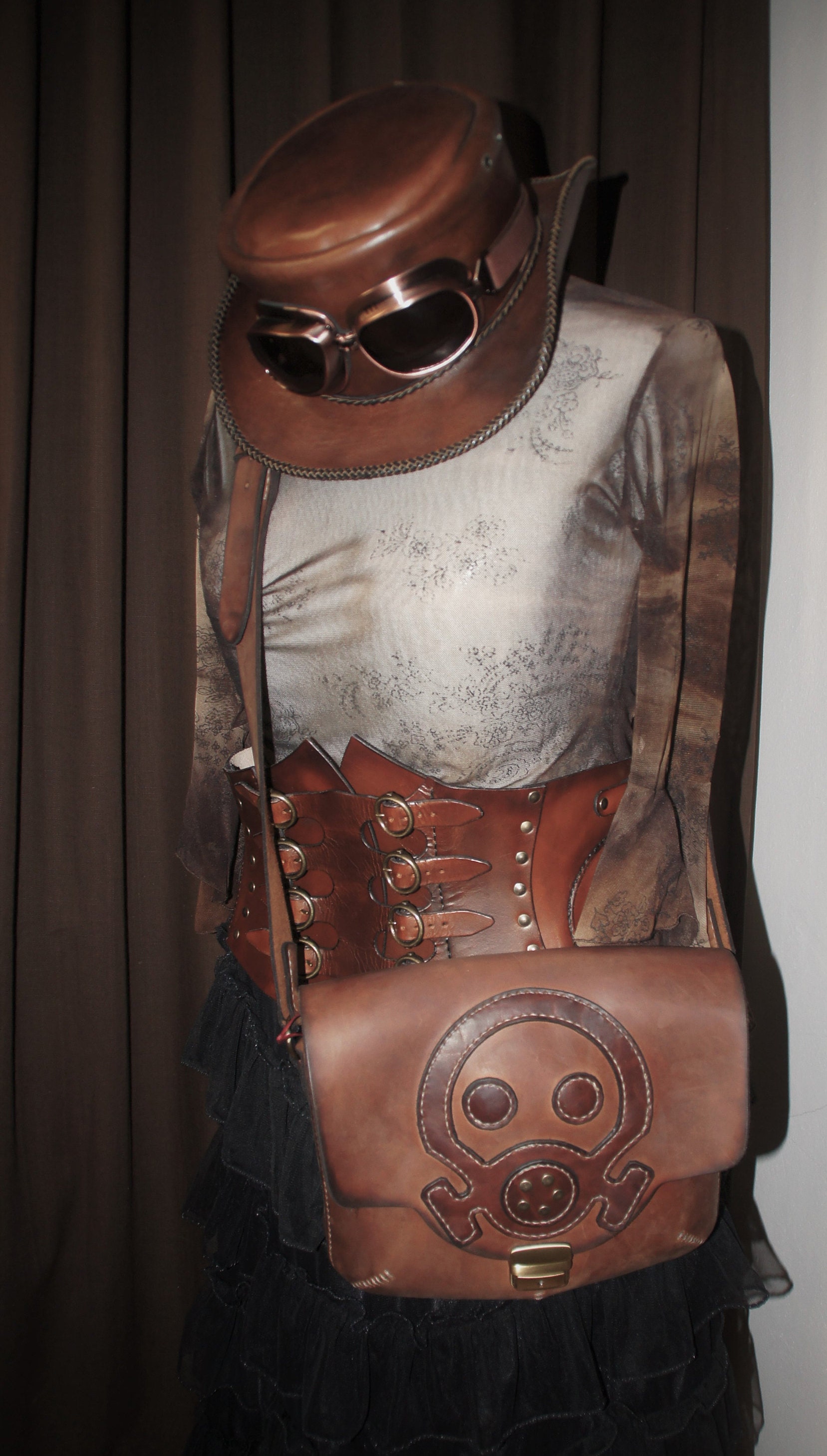 Toxic Bag, Brown Leather Shoulder Bag, Completely Handmade, Cowhide - Etsy
