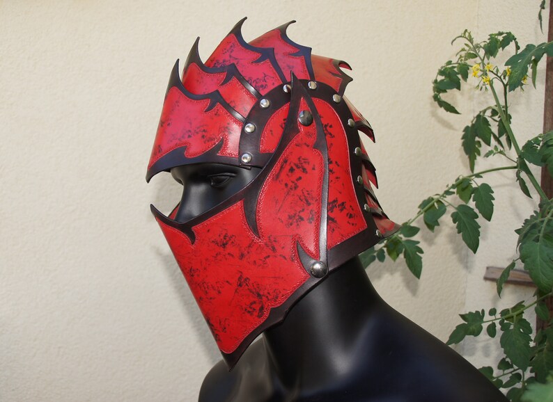 Handcrafted Leather Helmet, Leather Armor, LARP, Medieval, Mask ...
