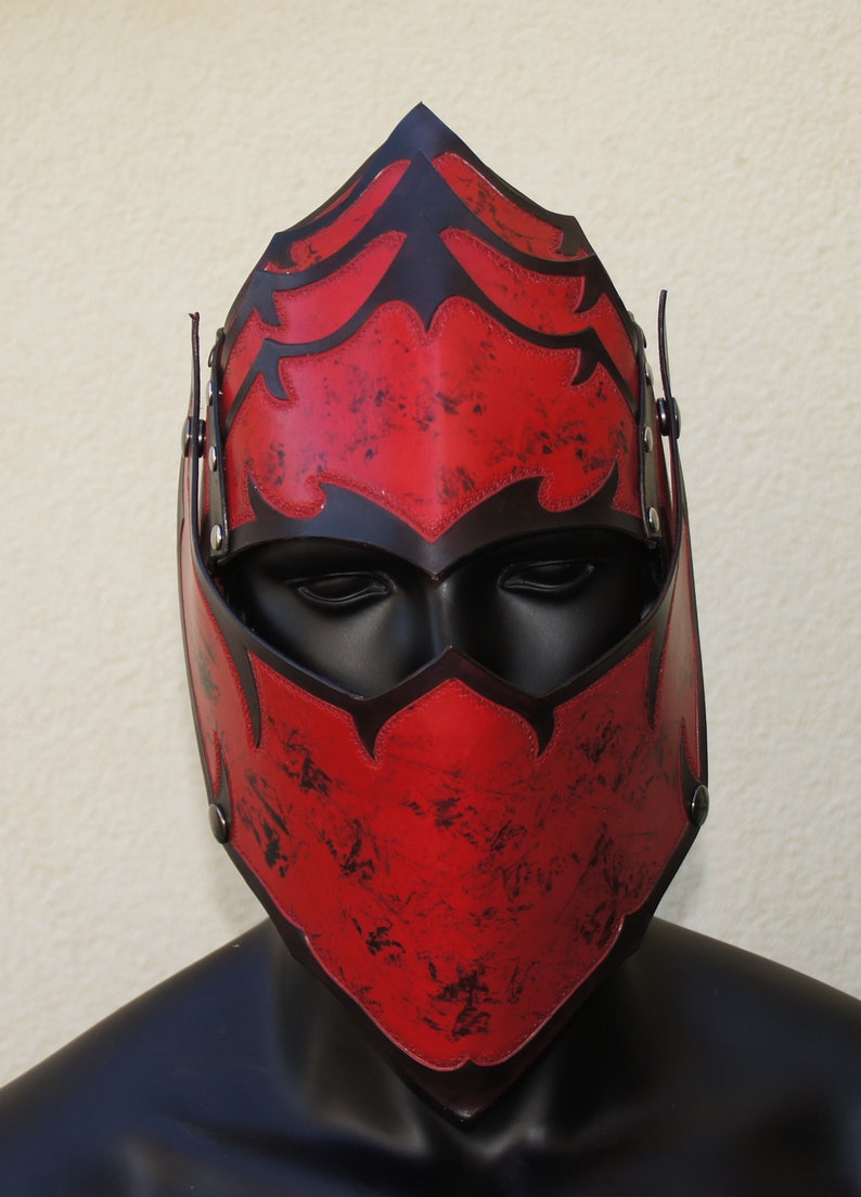 Handcrafted Leather Helmet, Leather Armor, LARP, Medieval, Mask ...