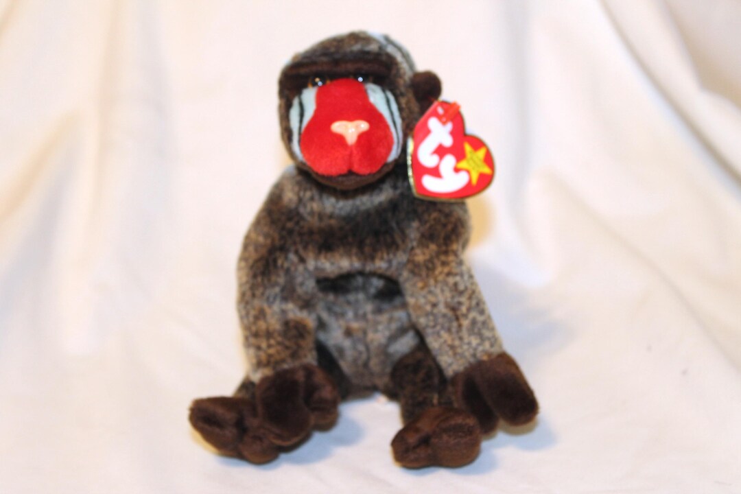 Vintage Ty Cheeks the Baboon Beanie Baby Retired 12/23/99 Beanie Babies ...