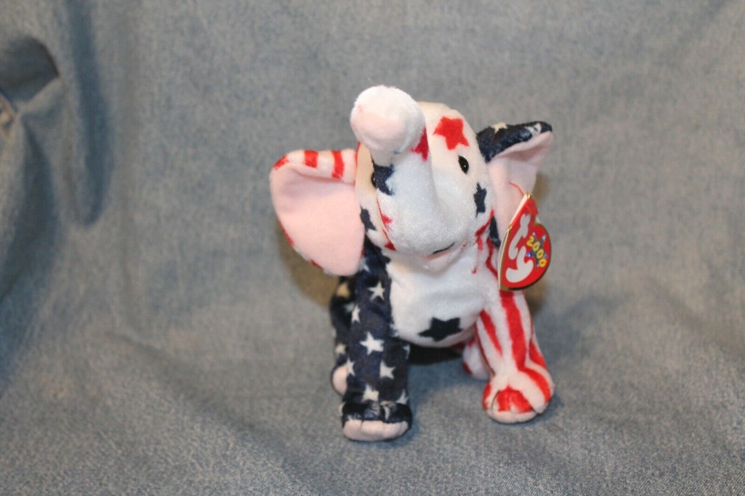 Vintage Ty Righty 2000 the Elephant Beanie Babies Retired 12/21/00 New ...