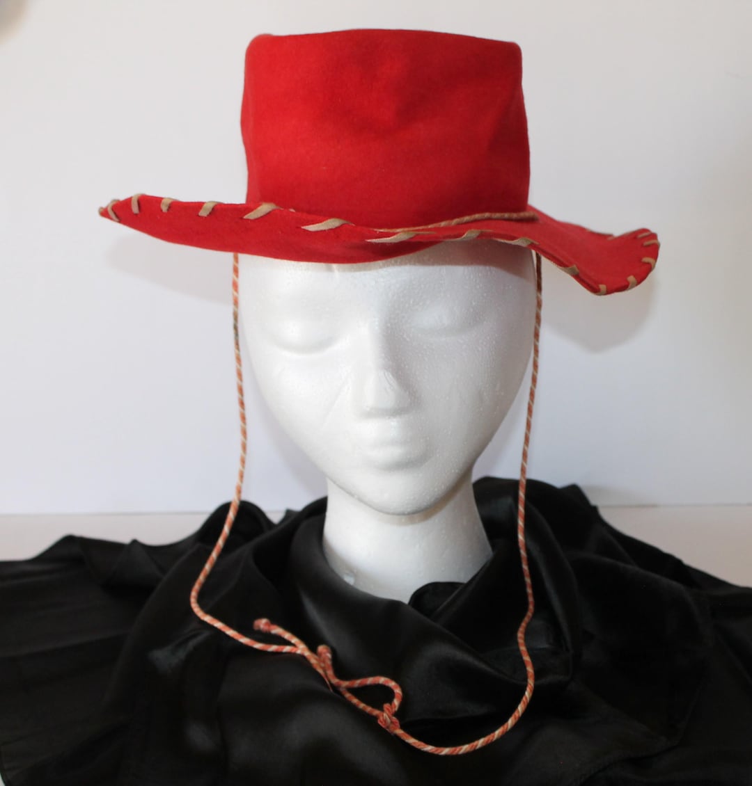 Vintage Red Child's Cowboy Hat, 1960's Era, Possible Halloween ...