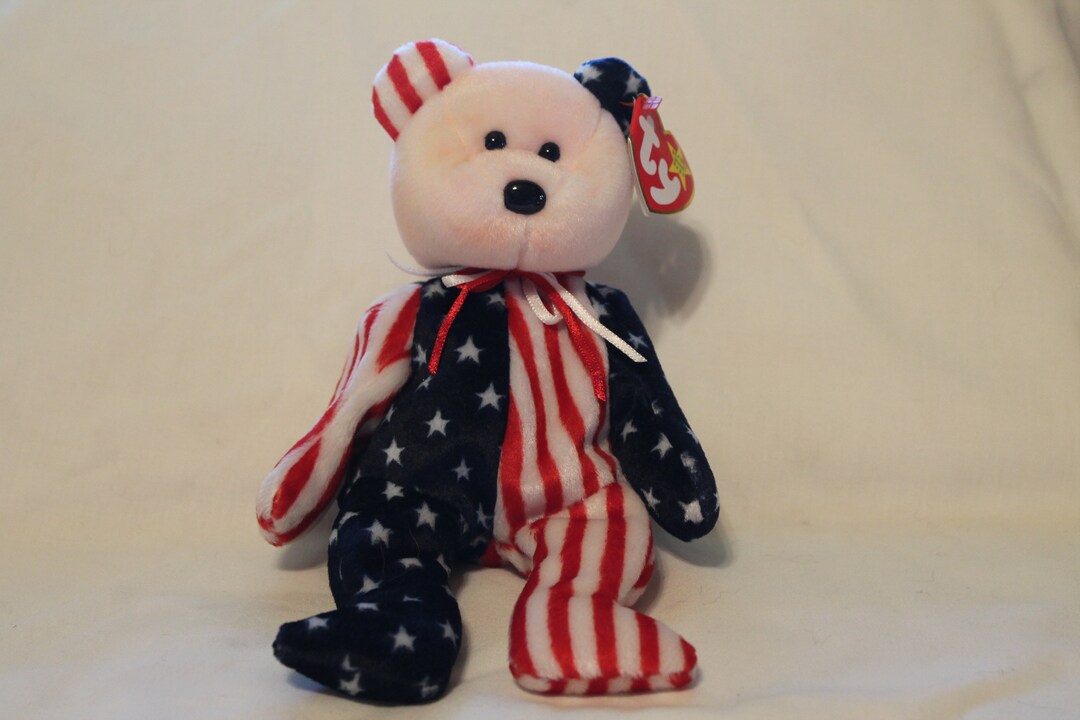 Vintage Ty Spangle the Bear (pink Face) Beanie Baby Retired 12/23/99 ...