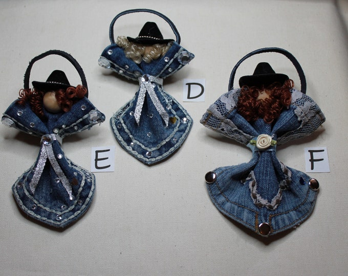 Jean Pocket Angel Ornie Country Chic Farm House Denim Wood Burlap ...