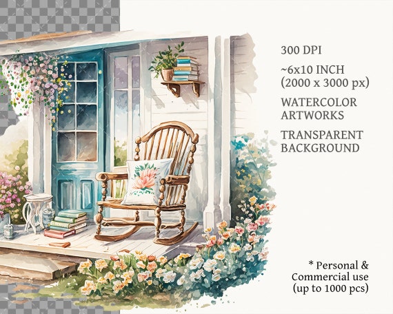 Rocking Chair On Porch Clipart