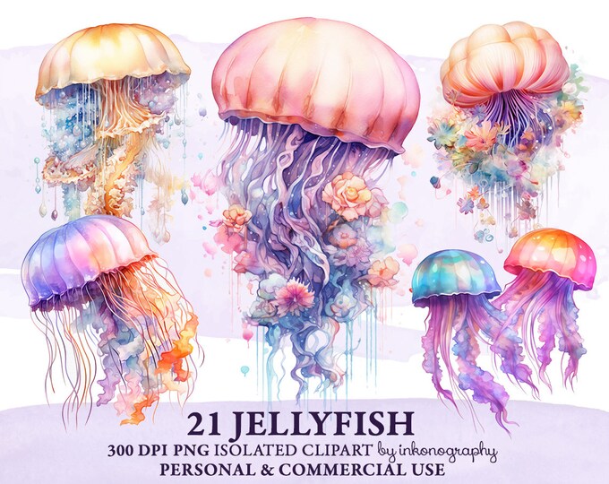 Jellyfish Clipart Sea Life PNG Sea Creature Clipart Under the Sea ...