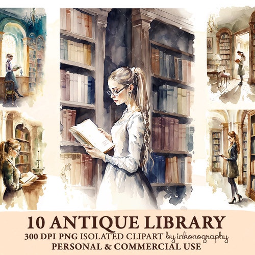Watercolor Vintage Books Clipart Pack Old Book PNG Bundle Book - Etsy