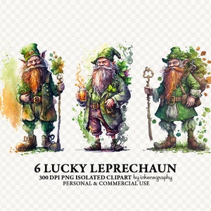 Lucky Leprechaun Clipart Png, Watercolor Leprechaun Png Clipart Bundle ...