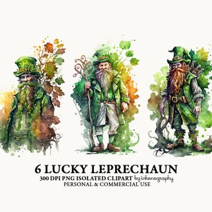 Lucky Leprechaun Clipart Png, Watercolor Leprechaun Png Clipart Bundle ...