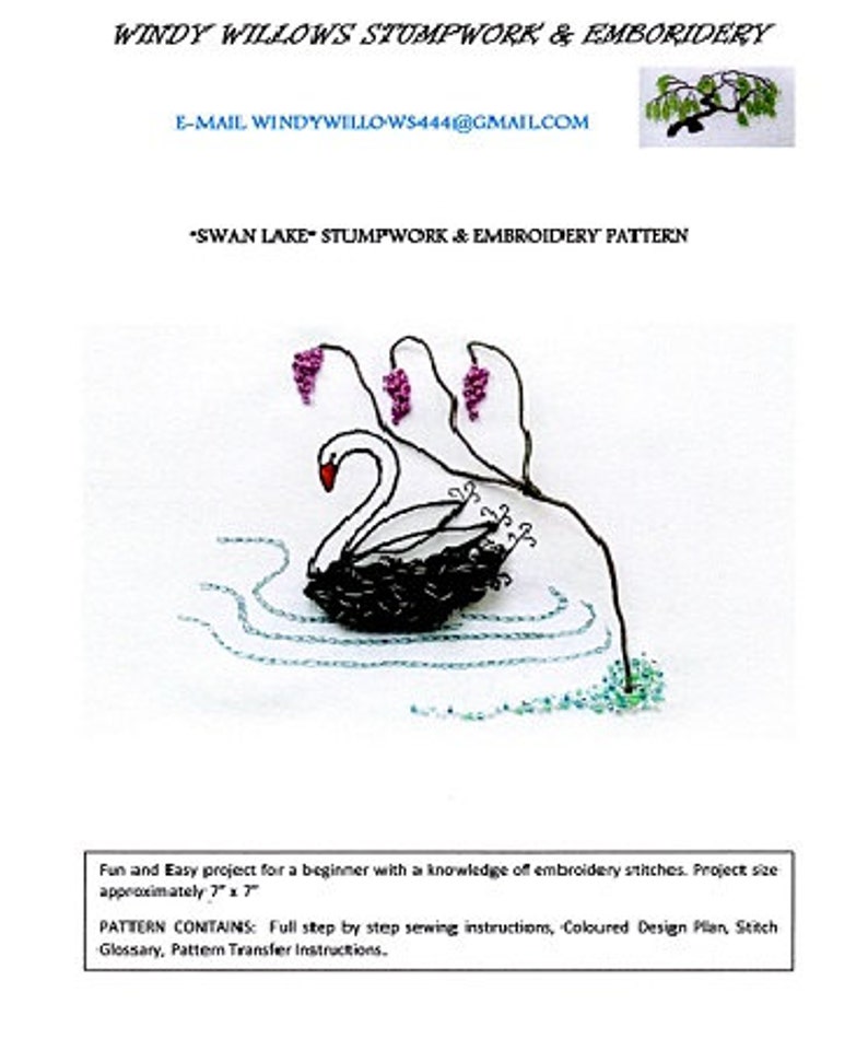 Swan Lake Stumpwork & Embroidery Pattern - Etsy