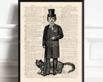 Edgar Allan Poe Portrait Black Cat Classic Gothic Literature | Etsy