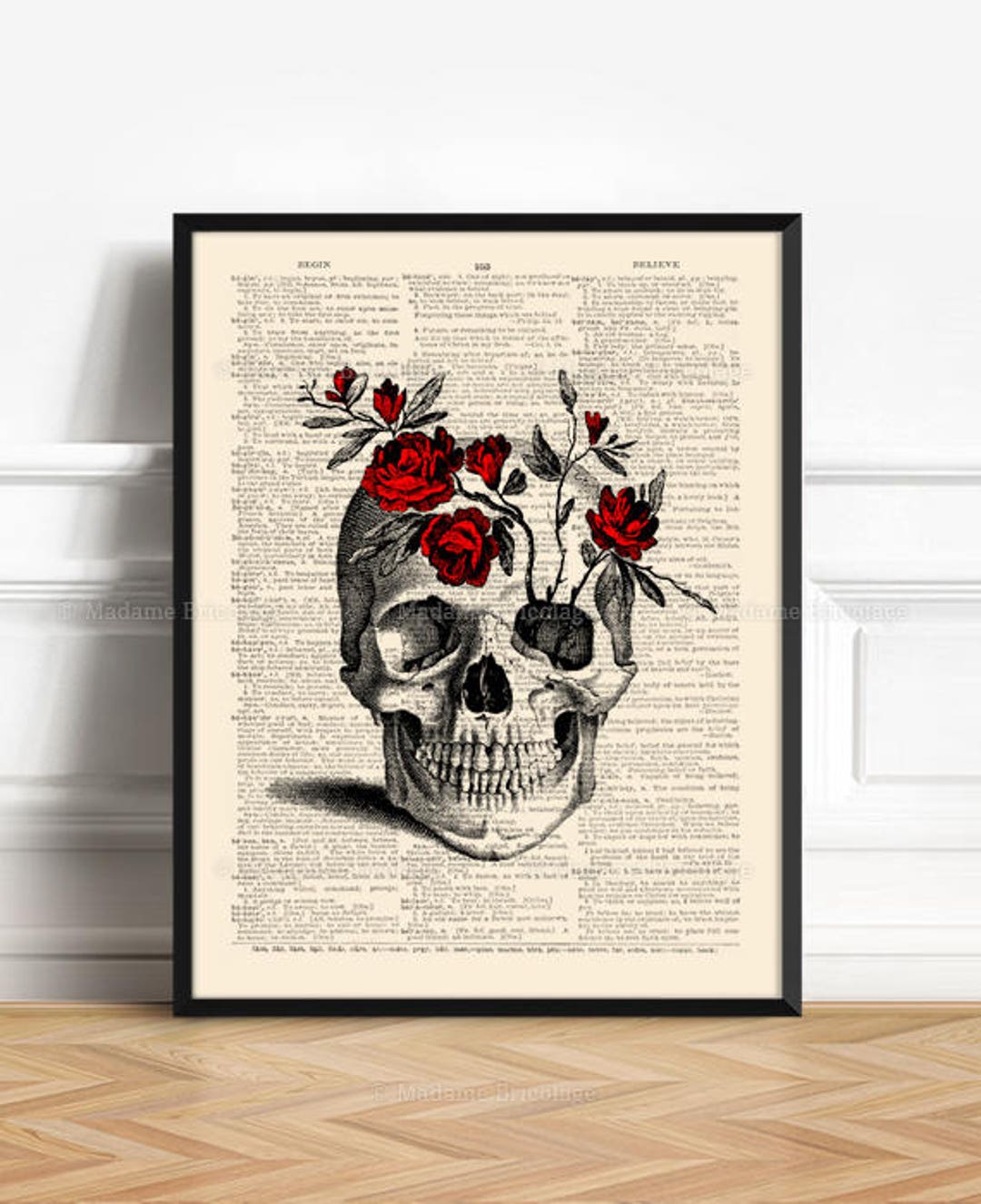 Skull Art Print Anatomy Art Skull Illustration Skull Collage - Etsy