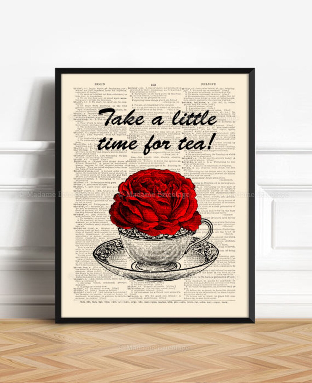 Cup of Tea Poster, Retirement Gifts, Time for Tea Decor, Kitchen Decor ...