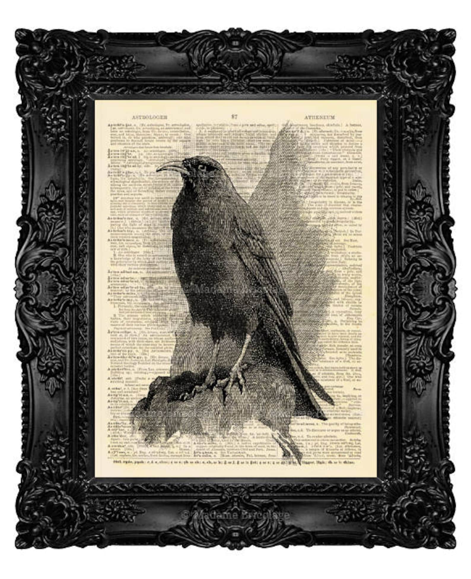 Raven Art Crow Art Print Nevermore Raven Wall Hanging - Etsy
