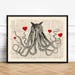 Octocat, Heart Octopus, Octopus Cat, Fun Anniversary Gift, Valentines ...