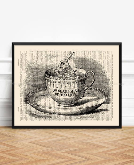 Alice Rabbit Print Alice Poster Gift Alice Poster Decor Him - Etsy