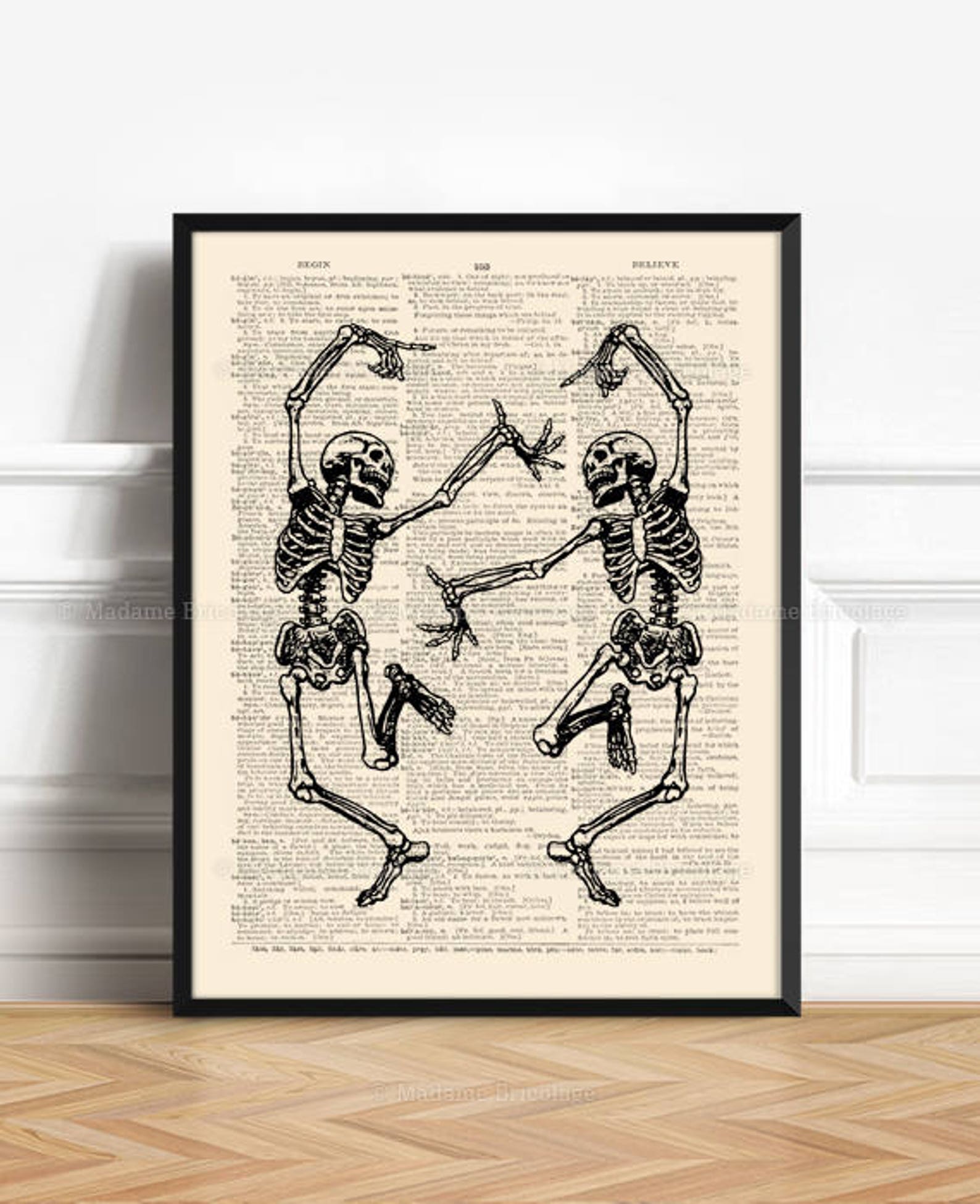 Dancing Skeletons Halloween Home Decor Wall Decor Wall Hangins - Etsy