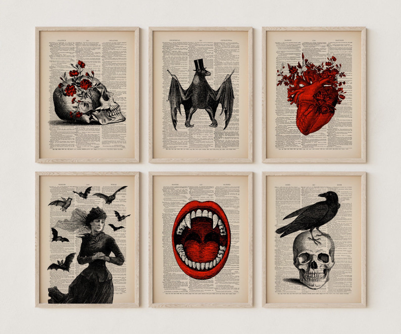 Set of 6 Prints Witchy Decor Witchcraft Pagan Decor Halloween Decor ...