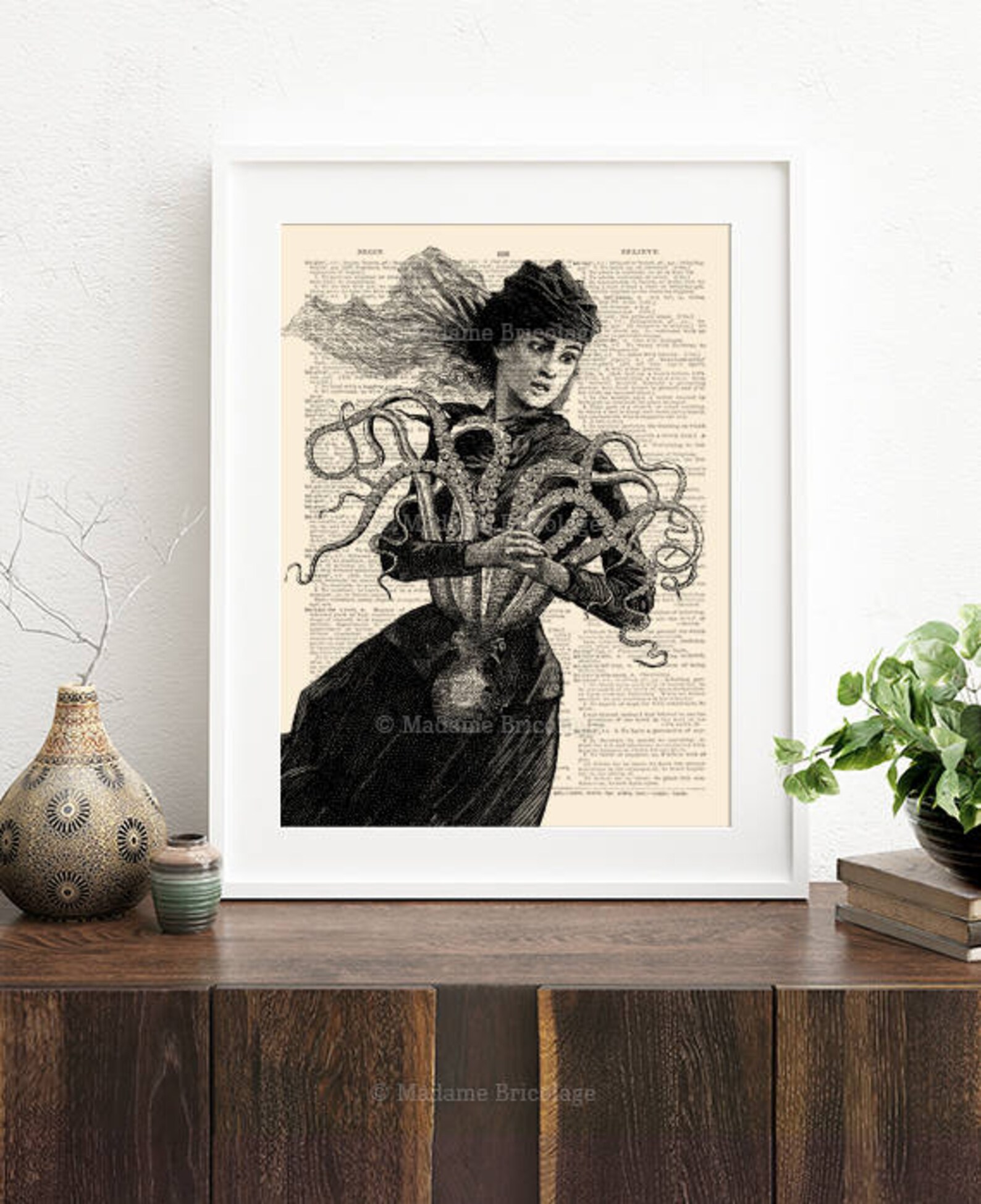 Victorian Octopus Octopus Tentacle Art Gothic Print Gift | Etsy