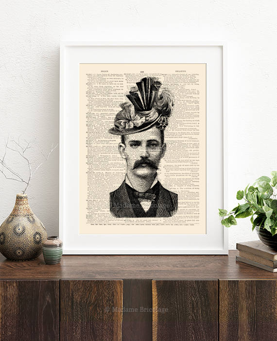 Moustache Poster, Sister Gift, Tattoo Painting, Gothic Art Poster ...