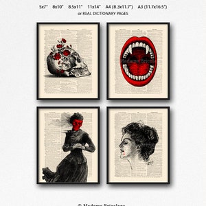 Vampire Print Set, Book Lover Gift Set, Vampire Fan Gift, Gothic Girl ...