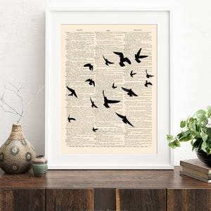 Birds Flying Flock Edgar Allan Poe Flock of Bird Poster - Etsy