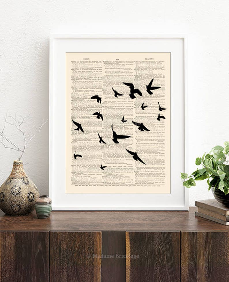 Birds Flying Flock Edgar Allan Poe Flock of Bird Poster - Etsy