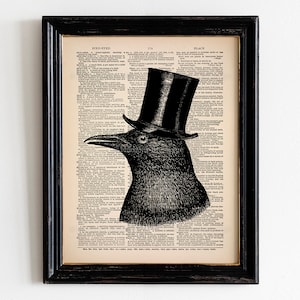 Gothic Raven Print, Victorian Crow Poster, Dark Academia Art, Goth ...