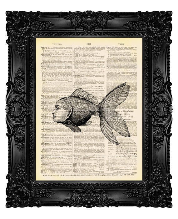 You're the Only Fish in the Sea for Me Dictionary Art | Etsy