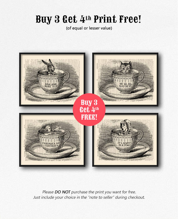 Alice Poster Decor, Wonderland Party Art, Best Gift Girlfriend, Cubicle ...