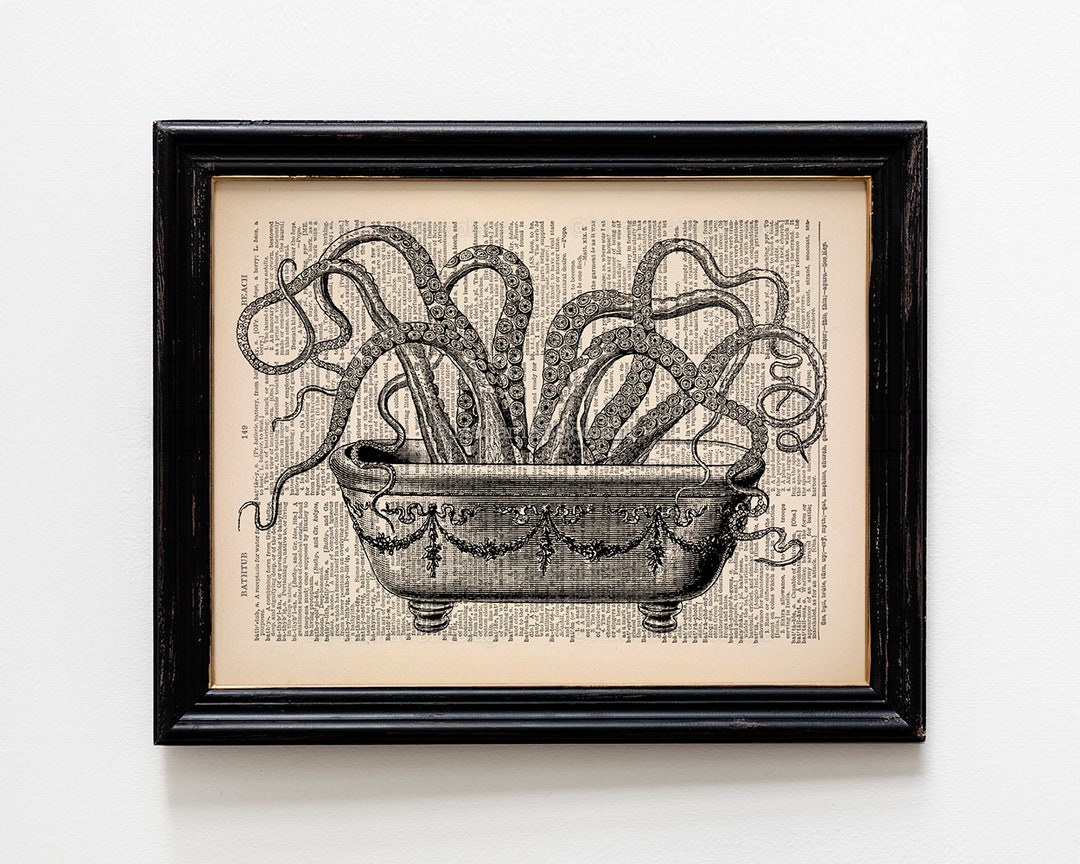 Bathroom Octopus Wall Art, Brother Gift, Funny Octopus Print, Funny ...