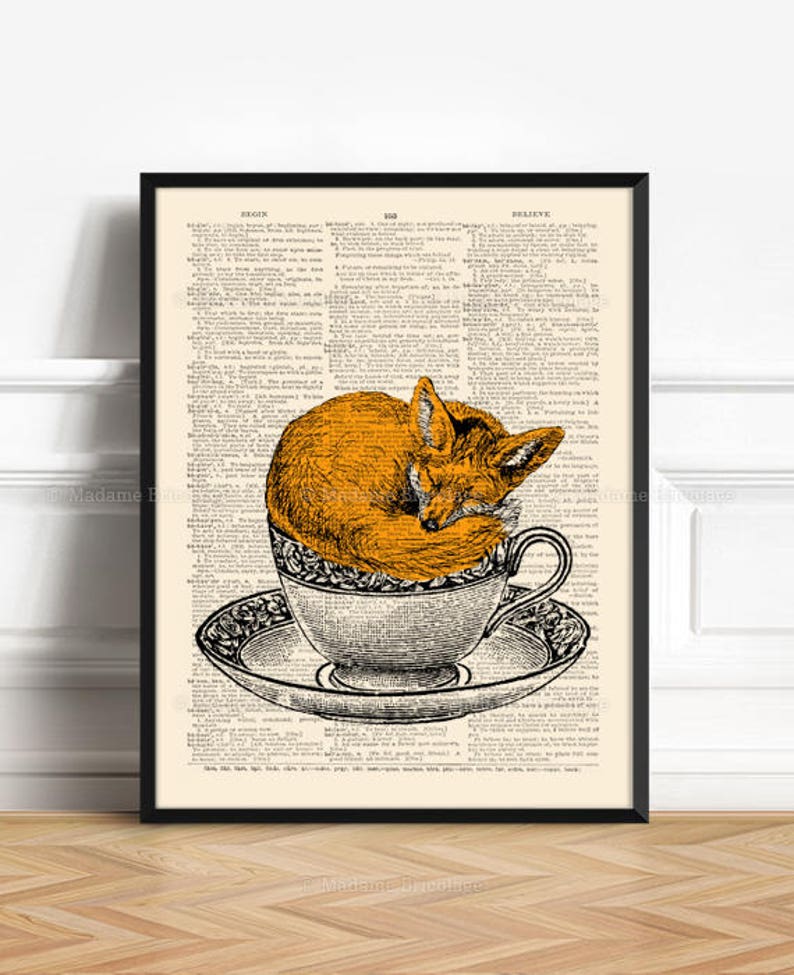Little Fox Poster, Kids Bathroom, 5th Birthday Gift, Funny Animal ...