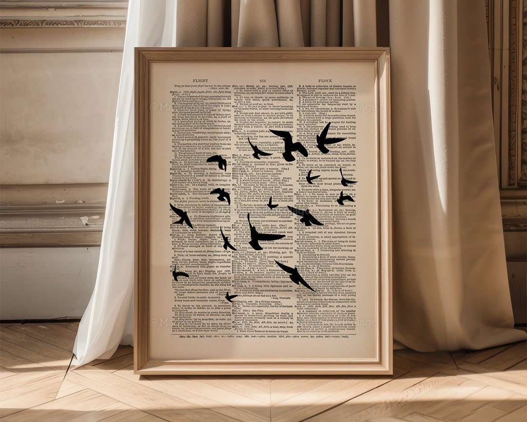 Birds Flying Flock, Edgar Allan Poe, Flock of Bird Poster, Gothic Bird ...