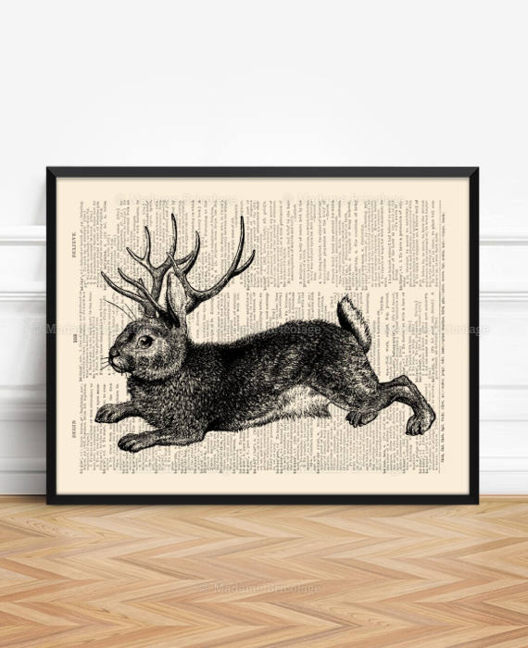 Stag Antlers, Rabbit Poster, Gift for His 1st, Antler Decor ...