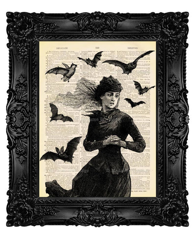 Woman Vampire Print Cool Halloween Decor Dark Goth Gift | Etsy