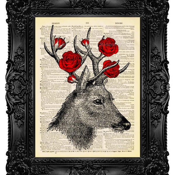 Antlers and Flowers - Etsy