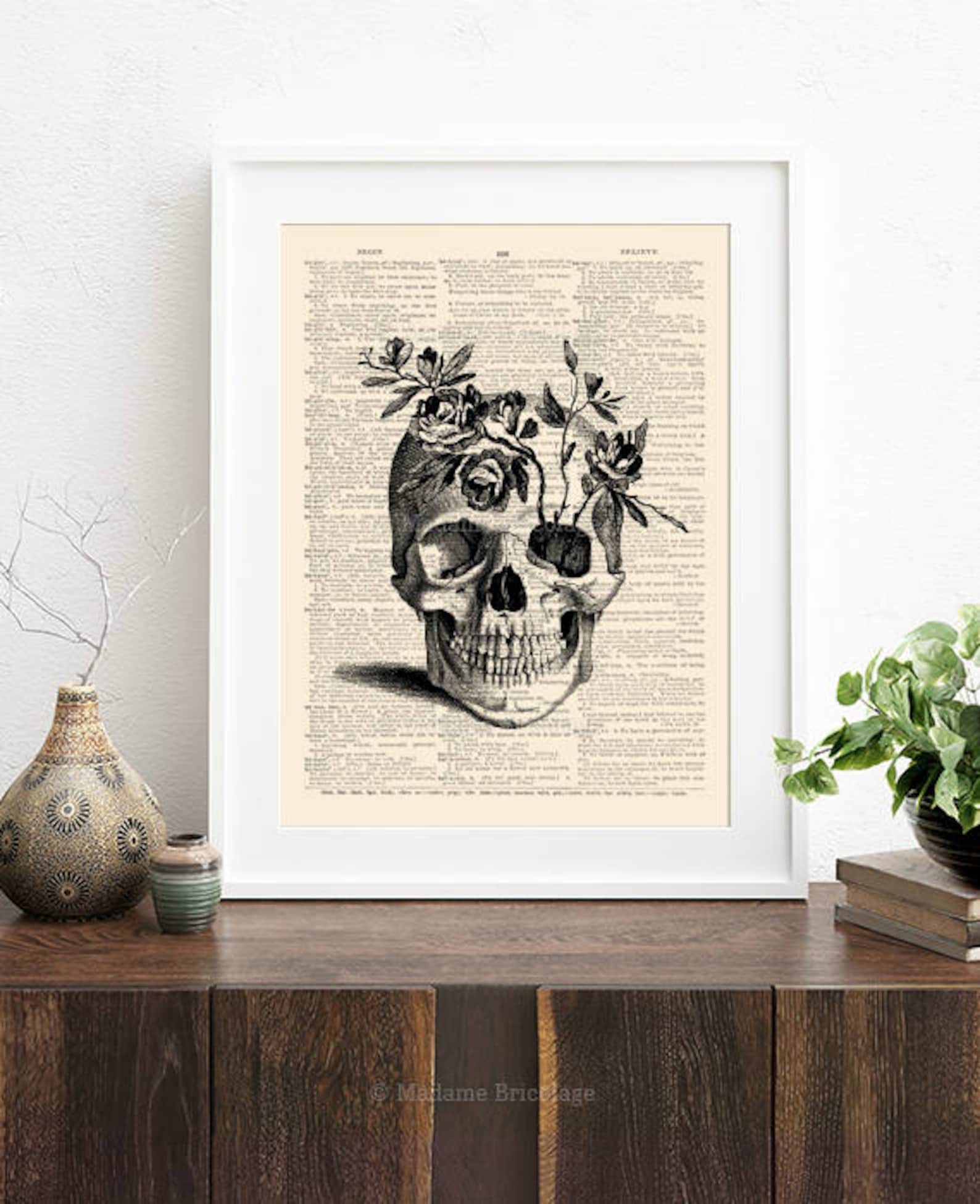 SKULL Art Print Skull Painting Skull Artwork Skull Collage Skull ...