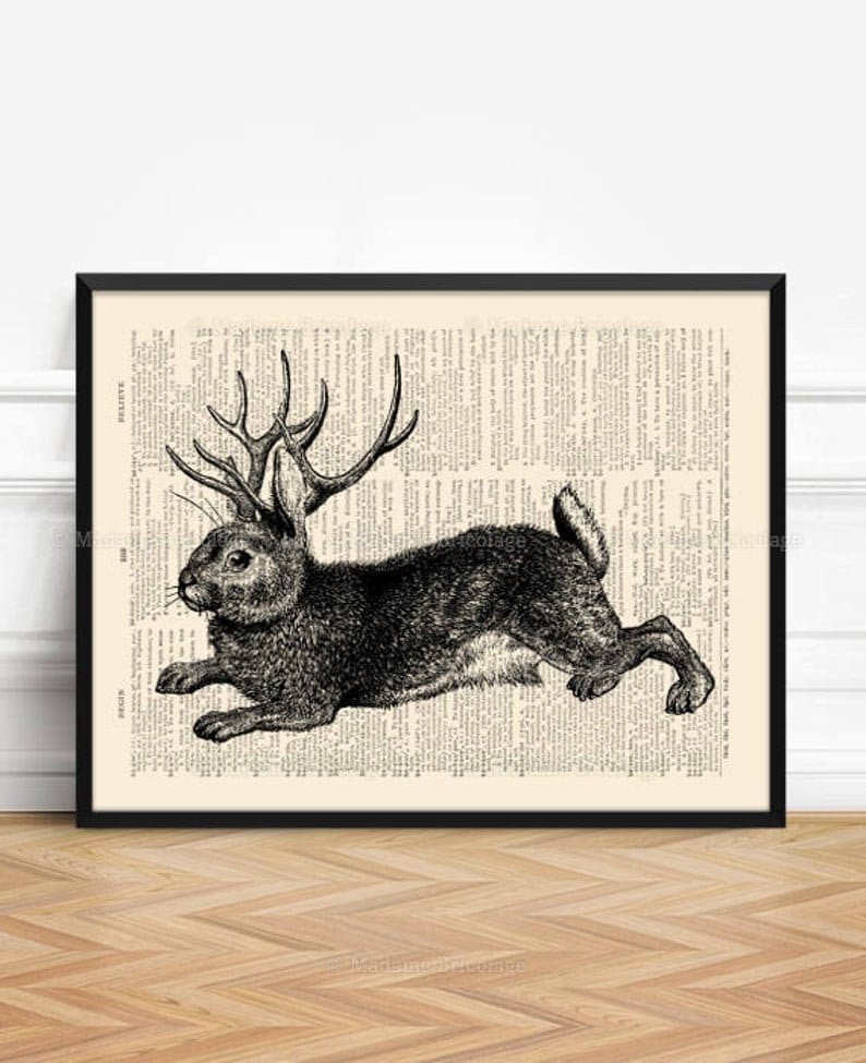 Jackalope Cottagecore Decor Mythical Creature Cottage Core - Etsy