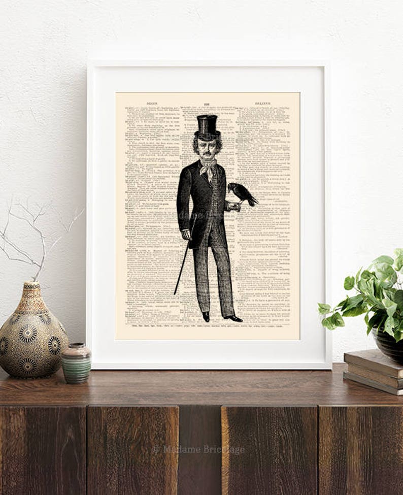 Poe Art Print, Edgar Allan Poe Gift, Edgar Poe Nevermore, Gothic Poster ...