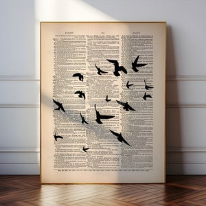 Birds Flying Flock, Edgar Allan Poe, Flock of Bird Poster, Gothic Bird ...