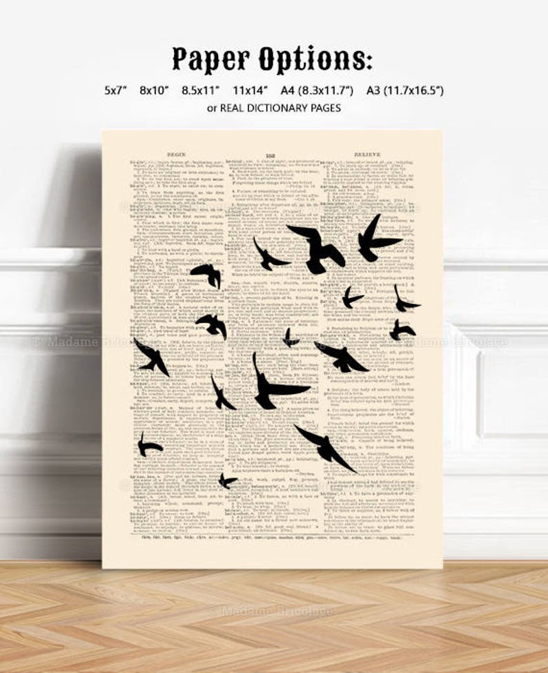 Birds Flying Flock Edgar Allan Poe Flock Of Bird Poster | Etsy