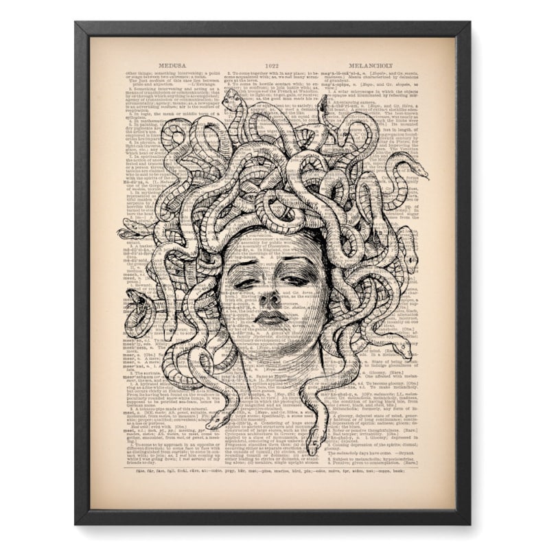 Snake Goddess Poster Gorgon Head Gorgona Snake Haired Woman - Etsy