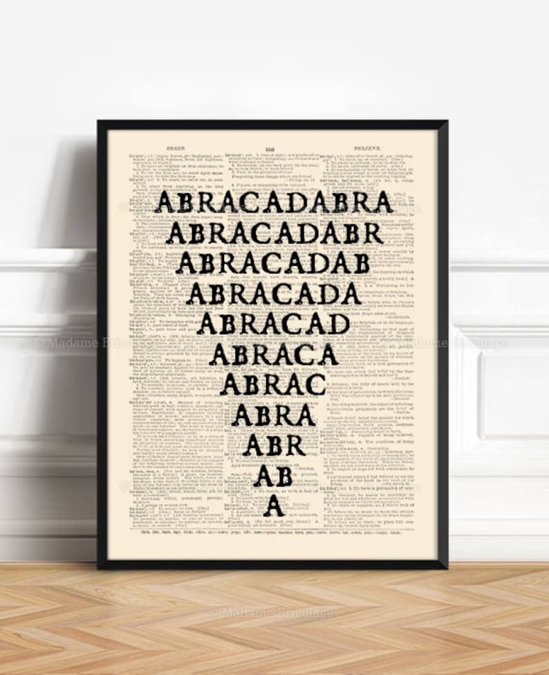 Abracadabra, Unique Gift, Magic and Occult, Gothic Home Decor, Gift for ...